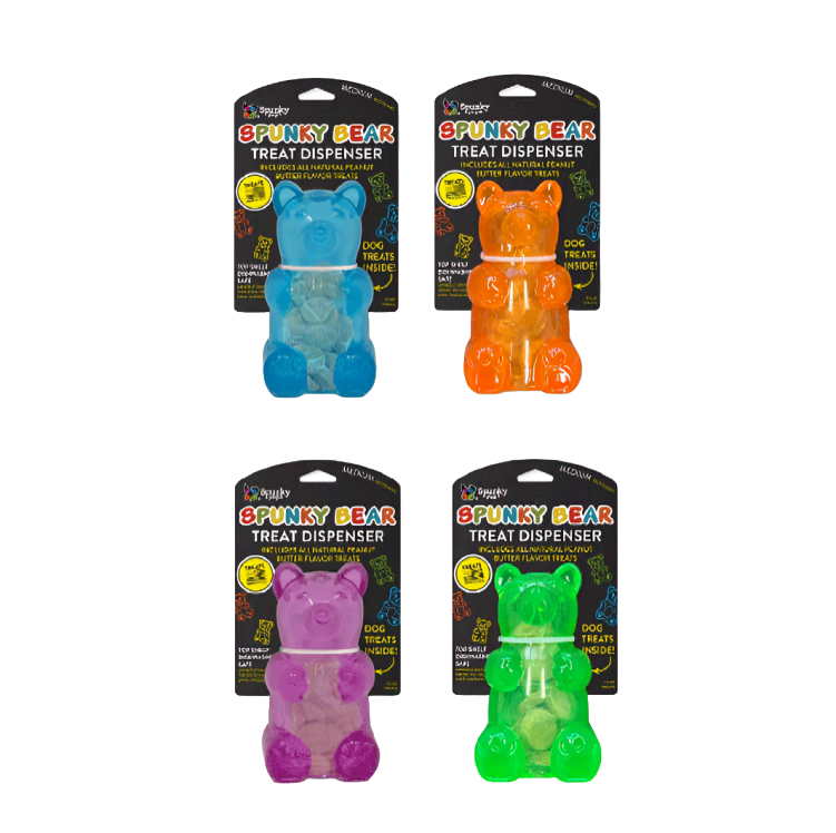 SPUNKY Pup Spunky Bear Treat Dispenser: Interactive Dog Toy for Endles – Wiggies