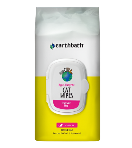 EARTHBATH Hypo-Allergenic Fragrance-Free Cat Wipes - 100 Count | Gentl ...